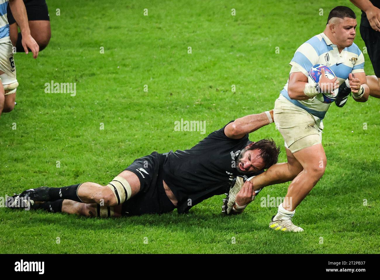 Thomas GALLO of Argentina and Samuel WHITELOCK of New Zealand during ...