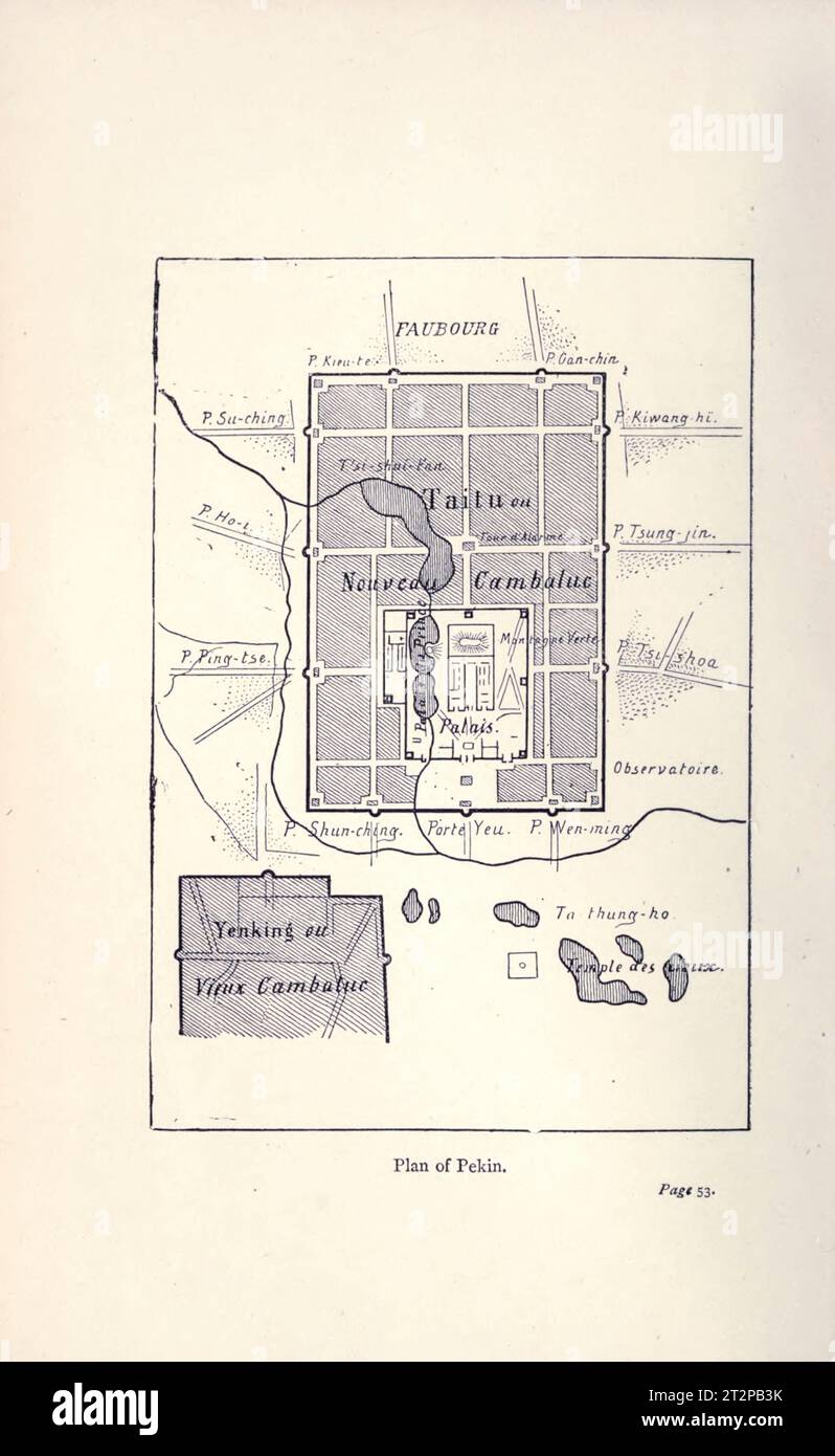 Plan of Peking, 19th century illustration Stock Photo - Alamy