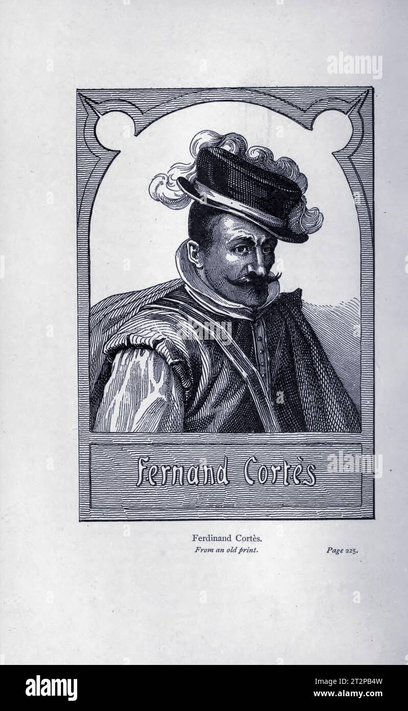 Fernand Cortes, 19th century illustration Stock Photo - Alamy