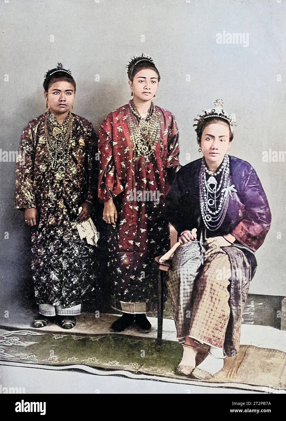 Three ladies of the royal family, Perak Stock Photo - Alamy