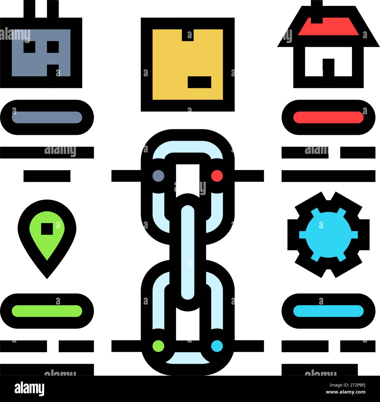supply chain planning logistic manager color icon vector illustration ...