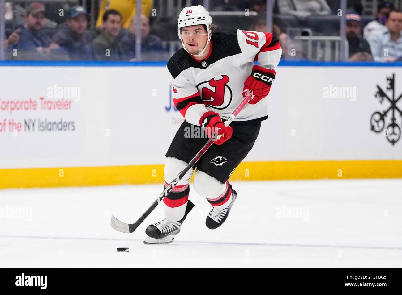 New Jersey Devils' Alexander Holtz (10) during the first period of an ...
