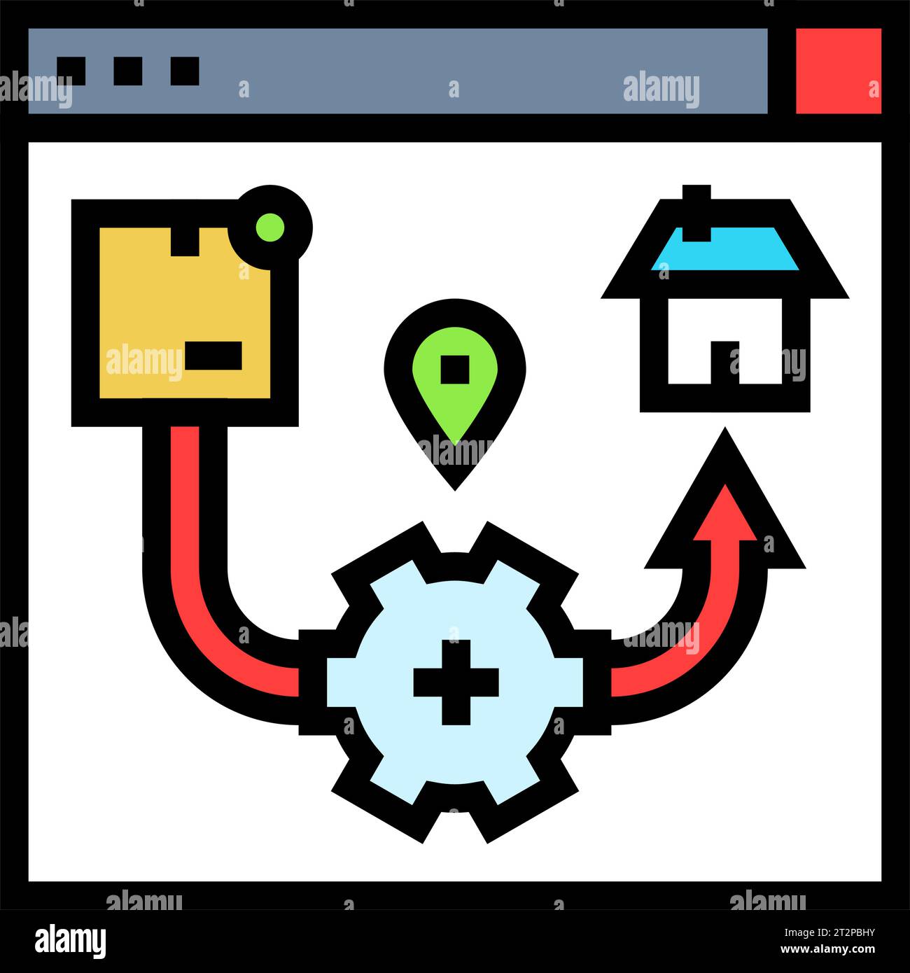 ecommerce logistics logistic manager color icon vector illustration ...