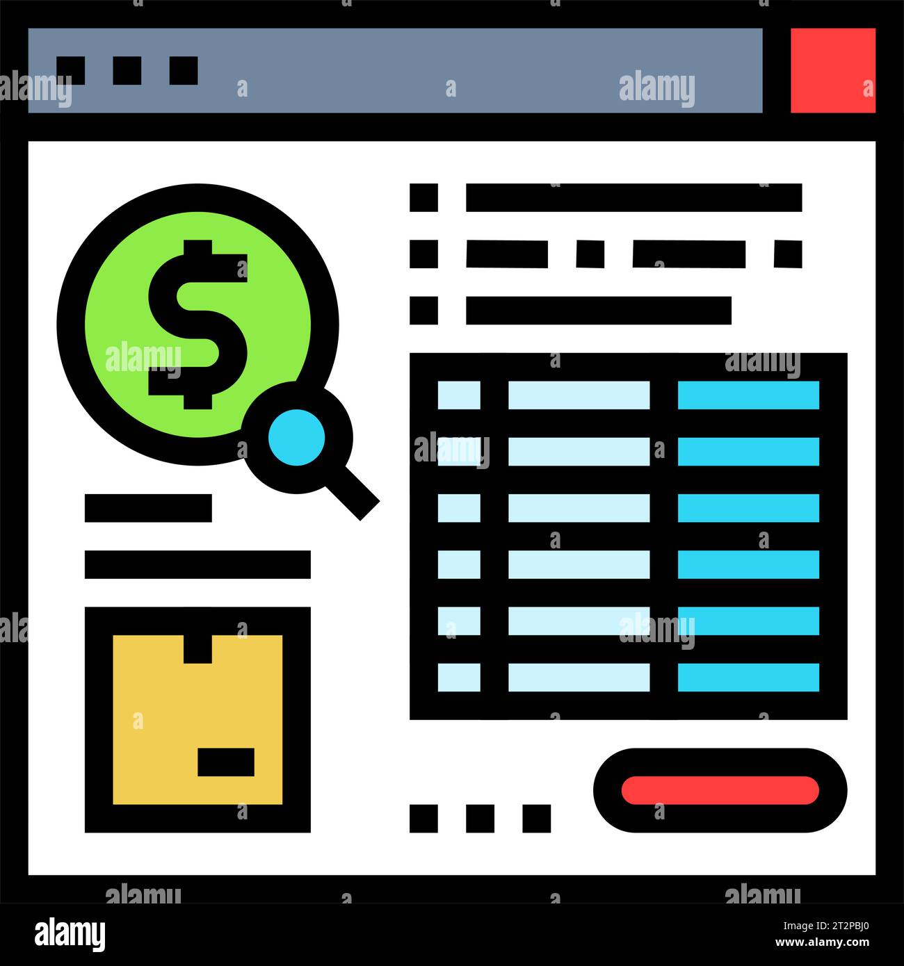 cost analysis logistic manager color icon vector illustration Stock ...