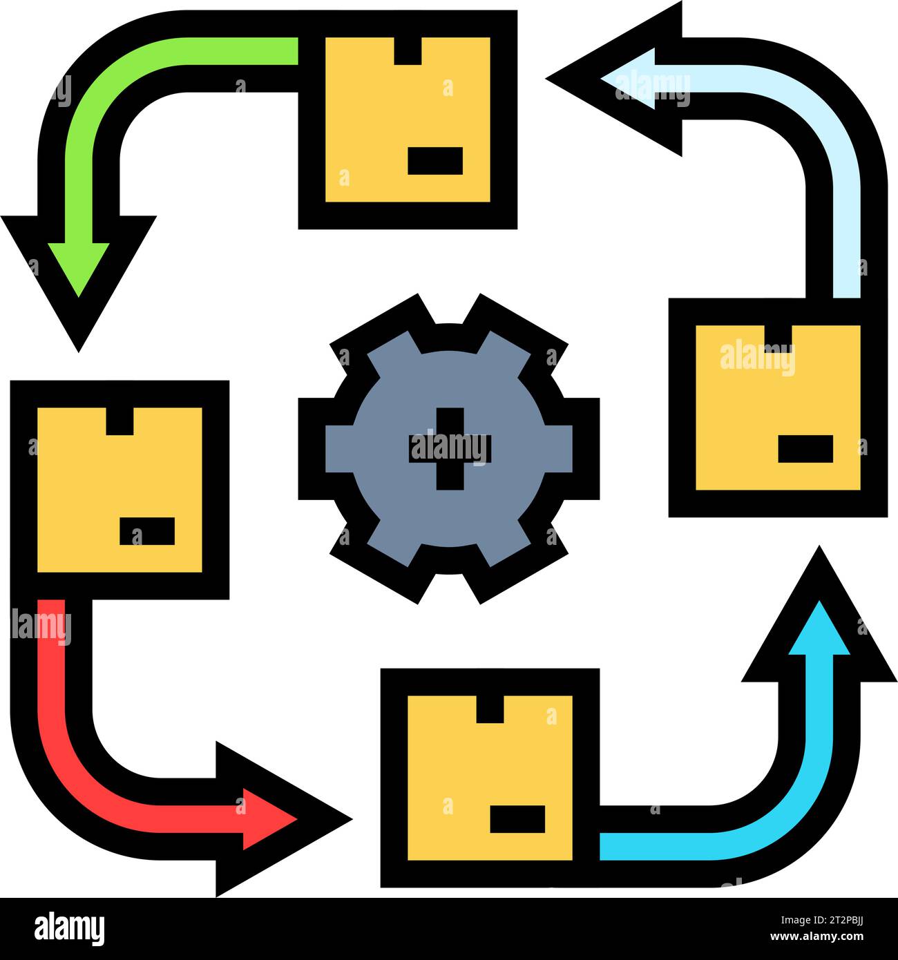 stock rotation logistic manager color icon vector illustration Stock ...