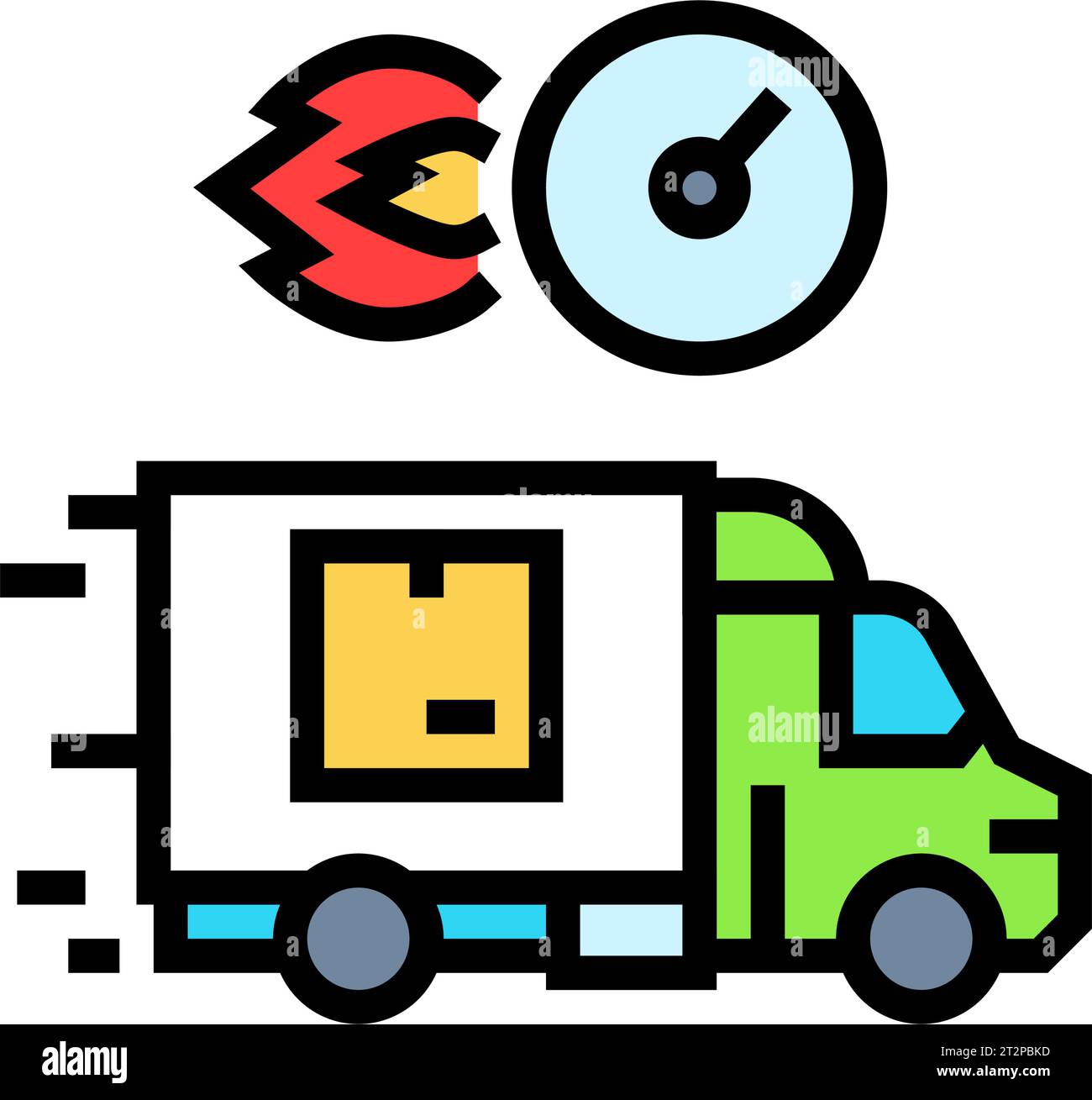 last mile delivery logistic manager color icon vector illustration ...