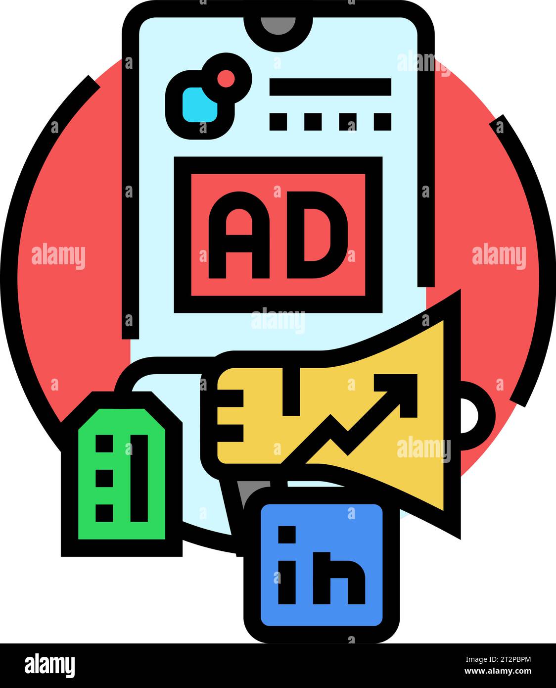 social media ads color icon vector illustration Stock Vector Image ...