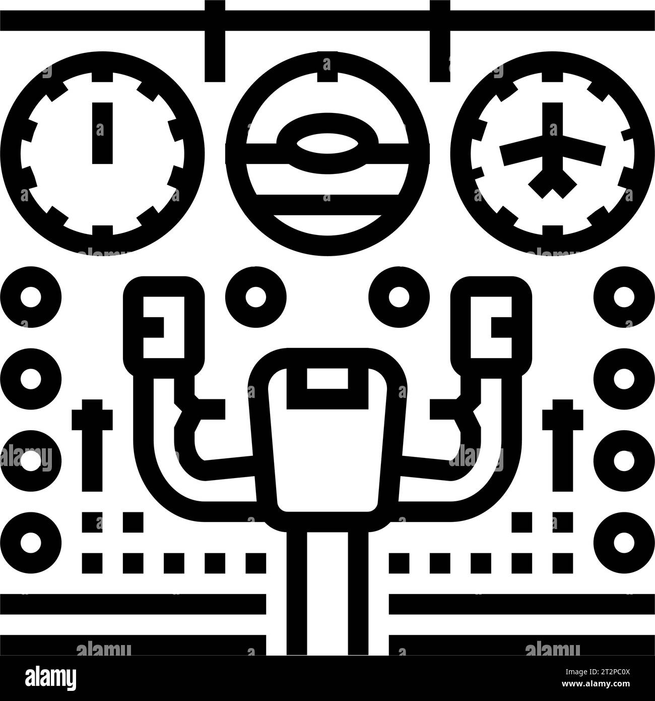 instrument panel aircraft line icon vector illustration Stock Vector ...
