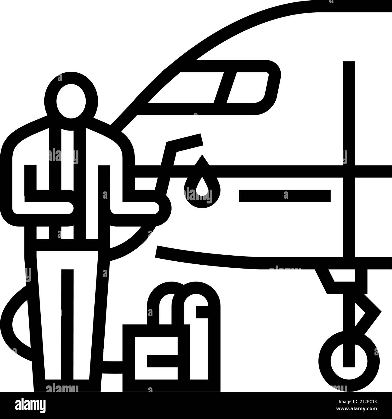 lubrication service aircraft line icon vector illustration Stock Vector ...