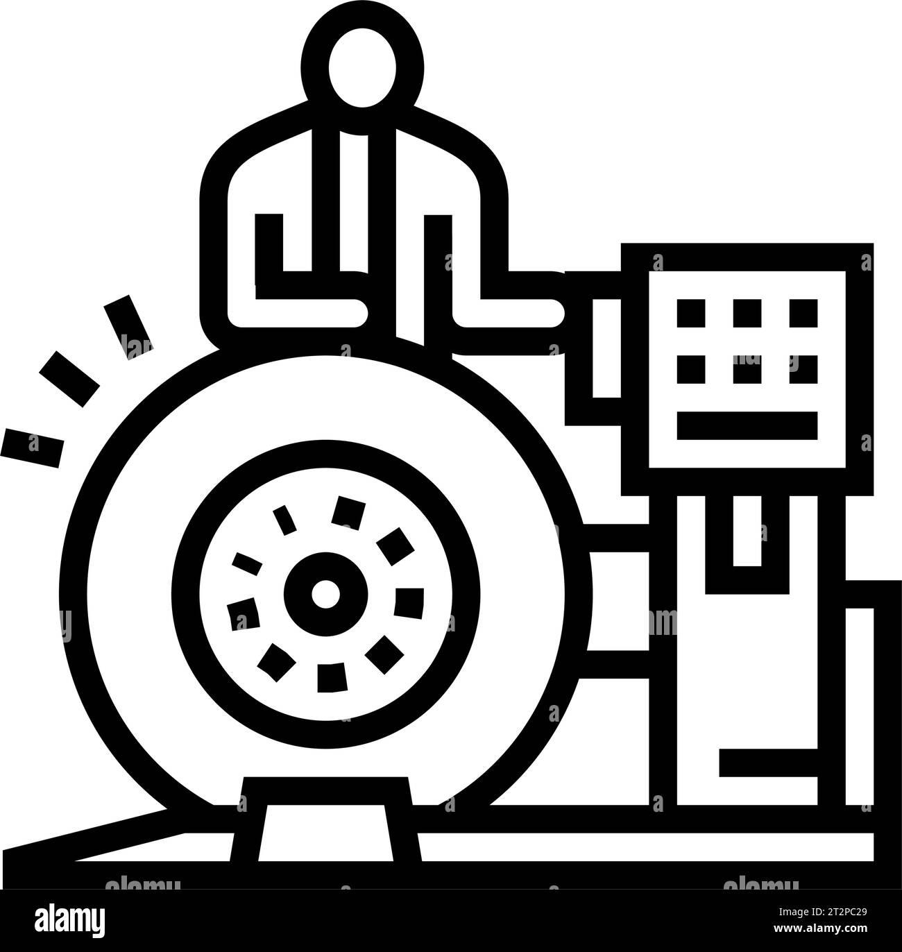 brake testing aircraft line icon vector illustration Stock Vector Image ...