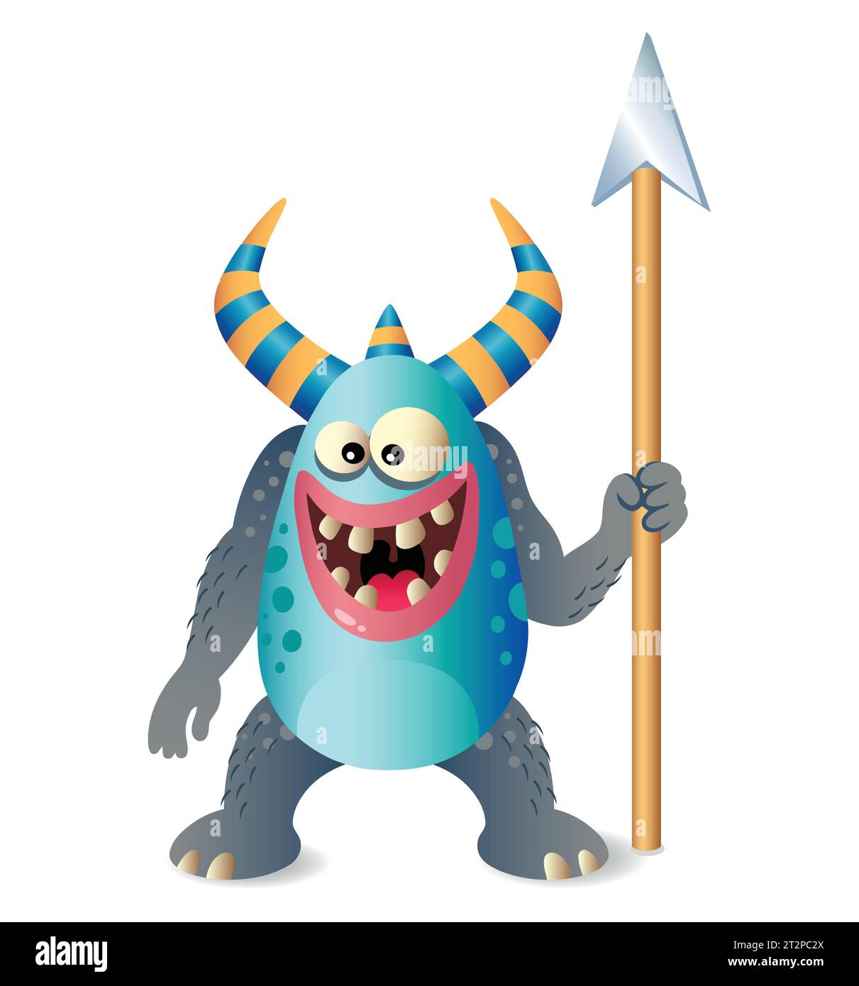colorful cartoon monster character for game or mascot illustration ...