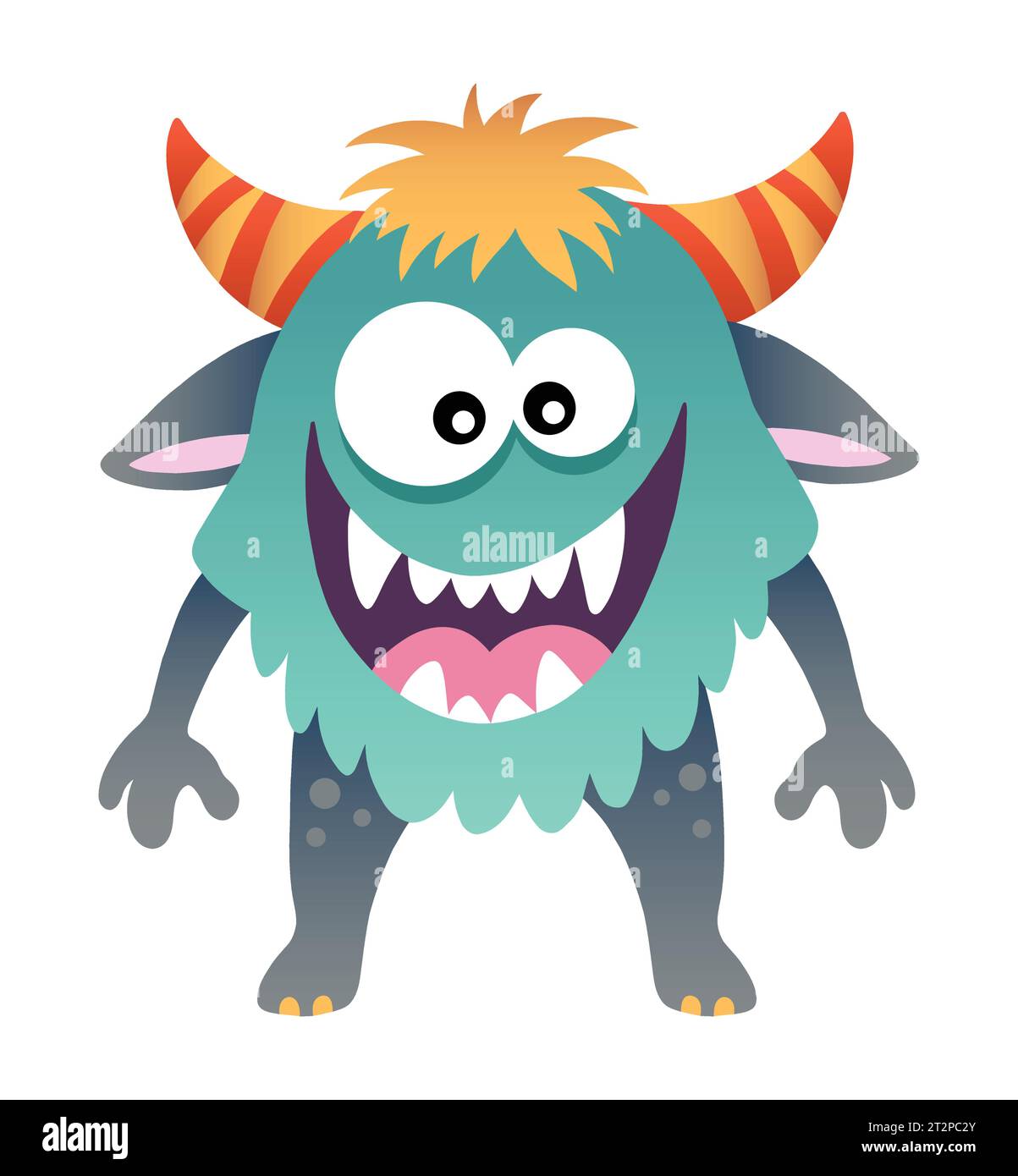 colorful cartoon monster character for game or mascot illustration ...