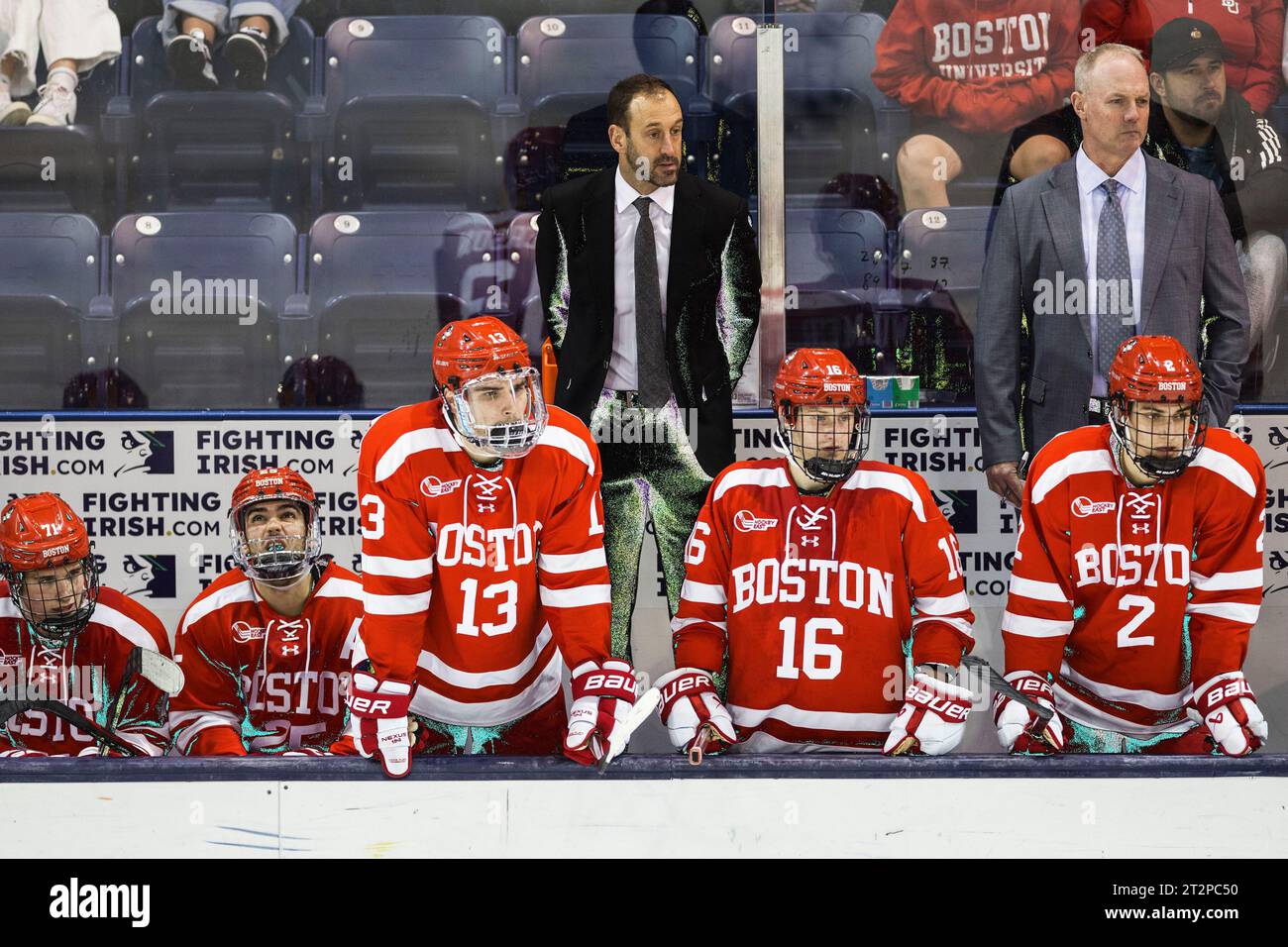 October 20, 2023: Boston University head coach Jay Pandolfo behind the ...
