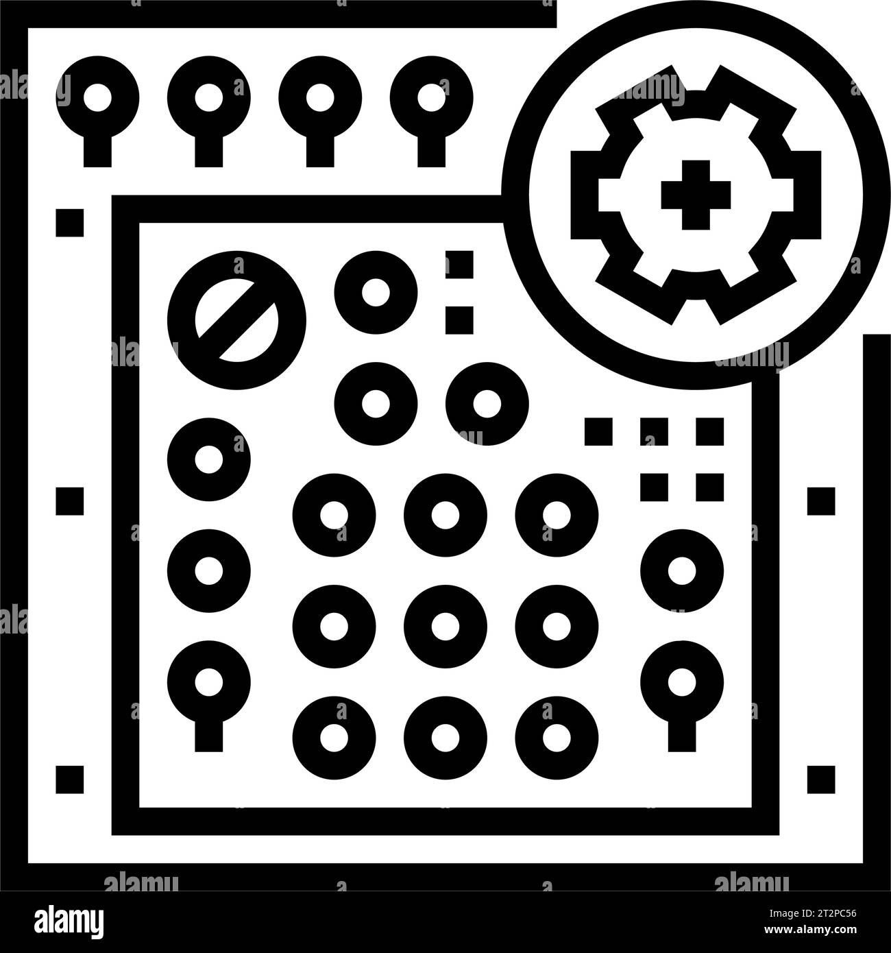 avionics testing aircraft line icon vector illustration Stock Vector ...