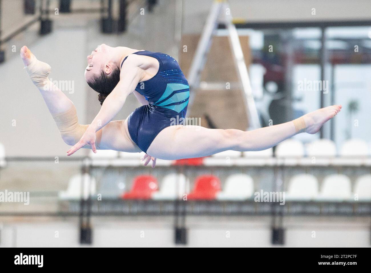 October 19, 2023: Ava Stewart of Canada performs on floor exercise ...