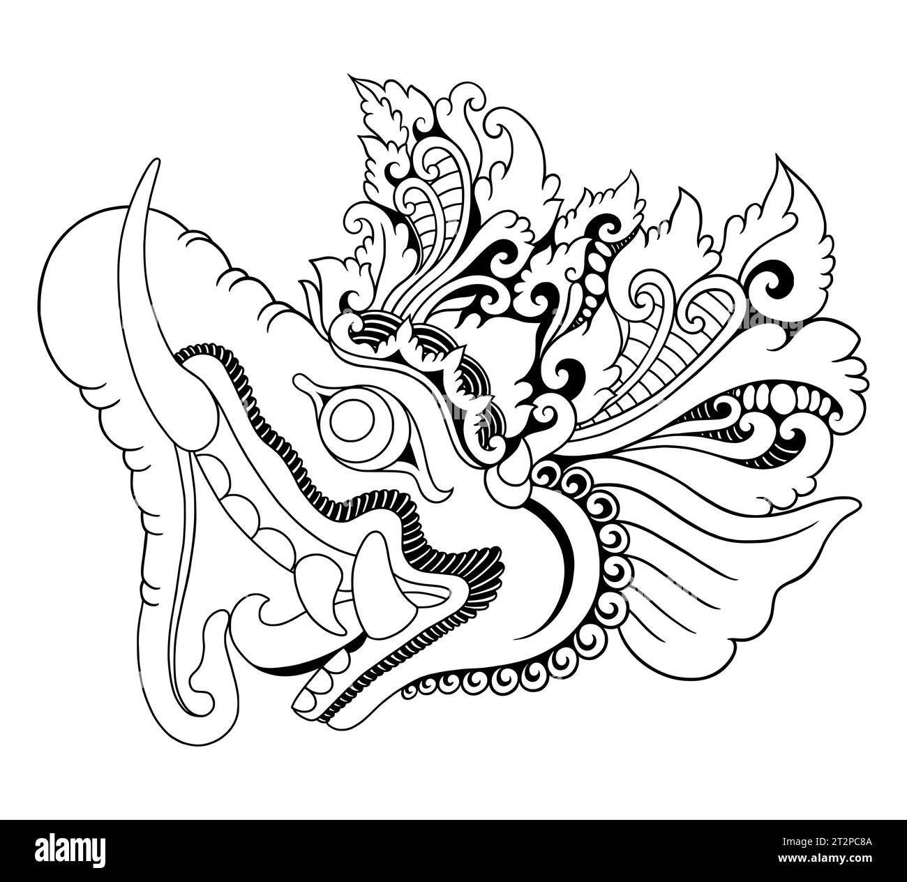 Balinese animal floral ornament decoration illustration Stock Vector ...
