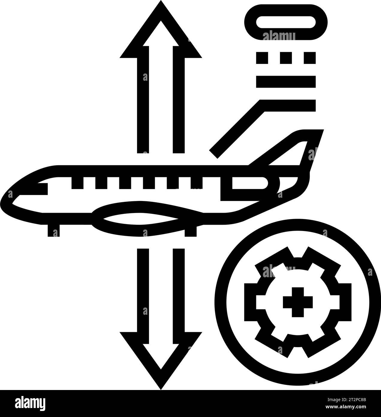 aileron adjustment aircraft line icon vector illustration Stock Vector ...