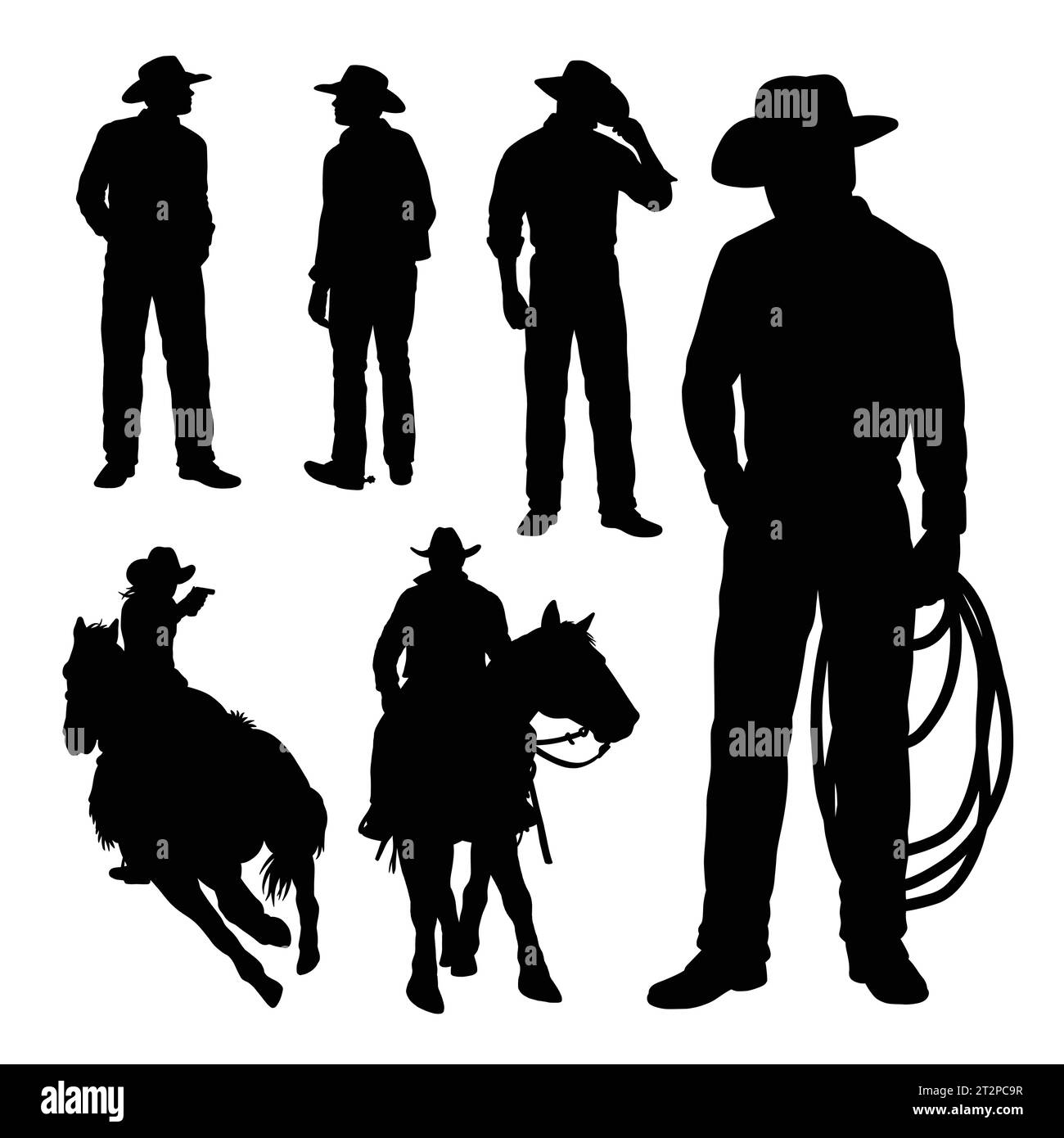 cowboy riding a horse pose silhouette Stock Vector Image & Art - Alamy