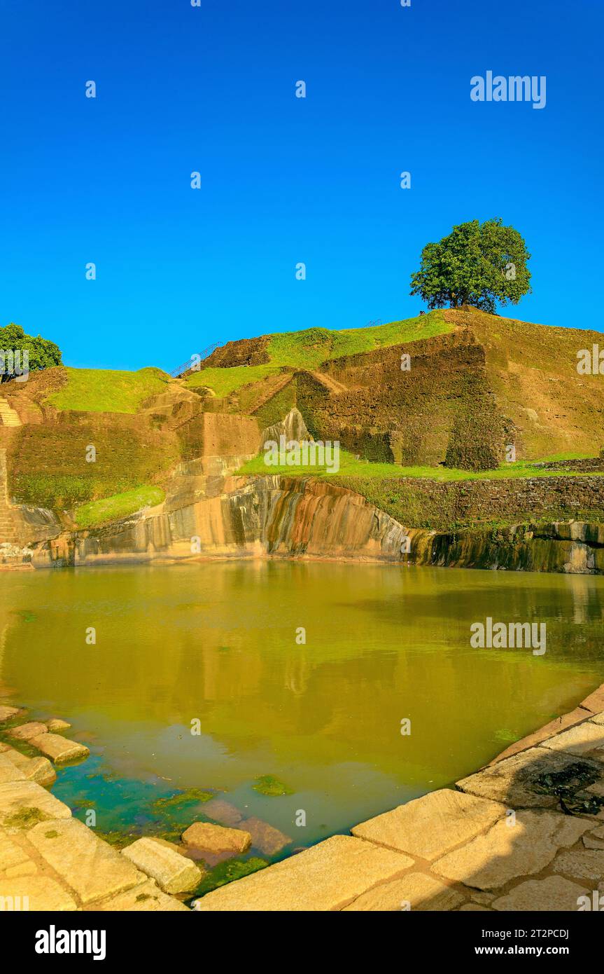 Pool with muddy water on top of Sigiriya, Ceylon, Sri Lanka Stock Photo ...