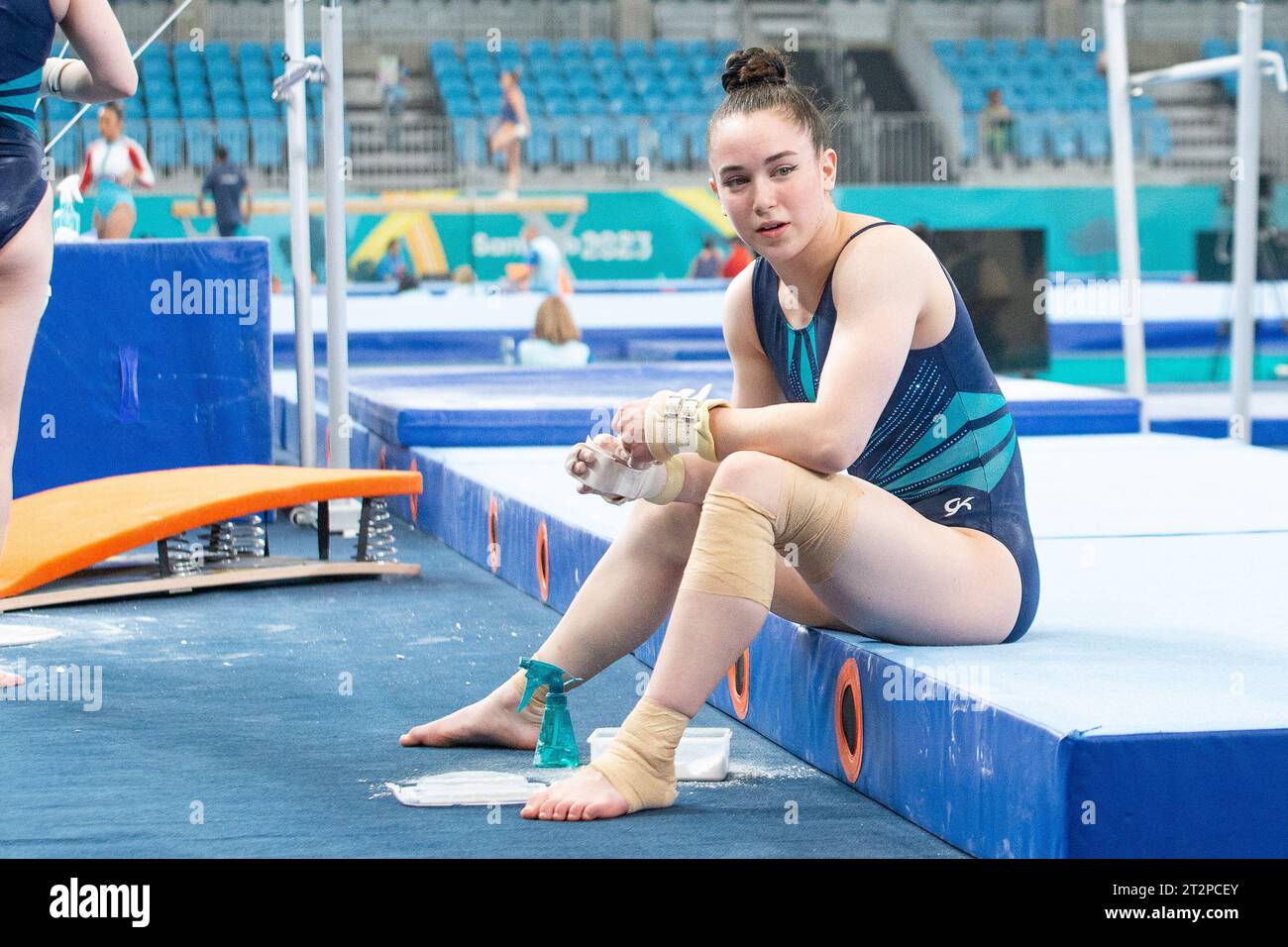 Santiago, Chile. 19th Oct, 2023. Ava Stewart of Canada during the ...