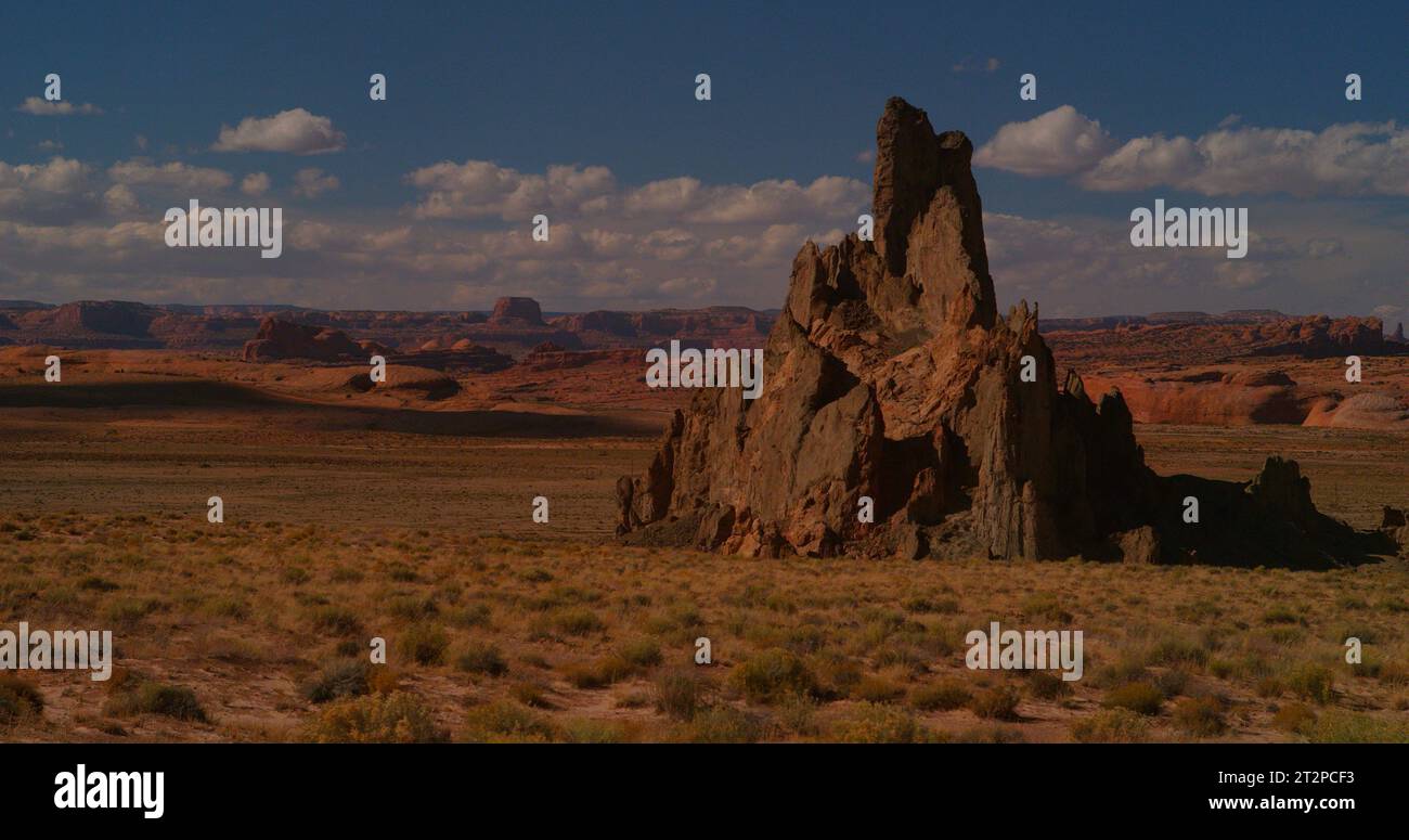 Church Rock, the ancient remnants of a dormant volcano, in the Navajo ...