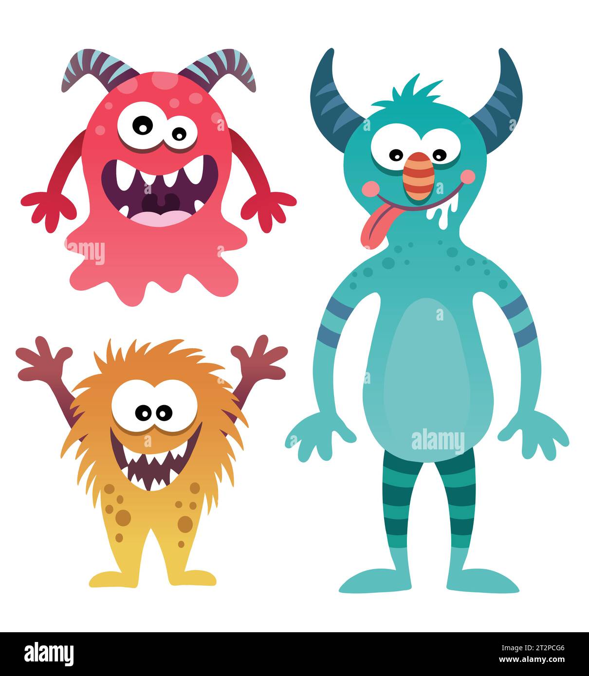 colorful cartoon monster character for game or mascot illustration ...