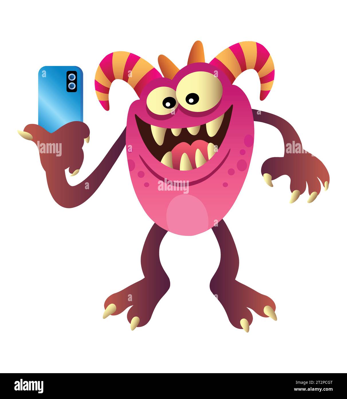 colorful cartoon monster character for game or mascot illustration ...