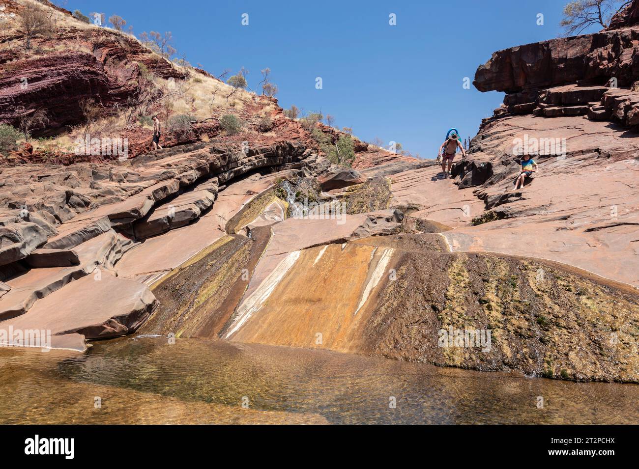 Amazing rock formations at Hamersley Gorge, Karijini National Park ...
