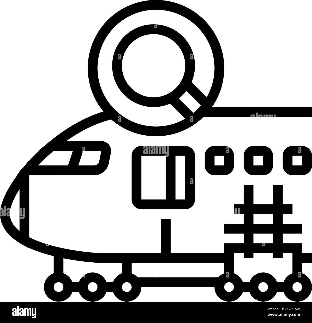 fuselage examination aircraft line icon vector illustration Stock ...