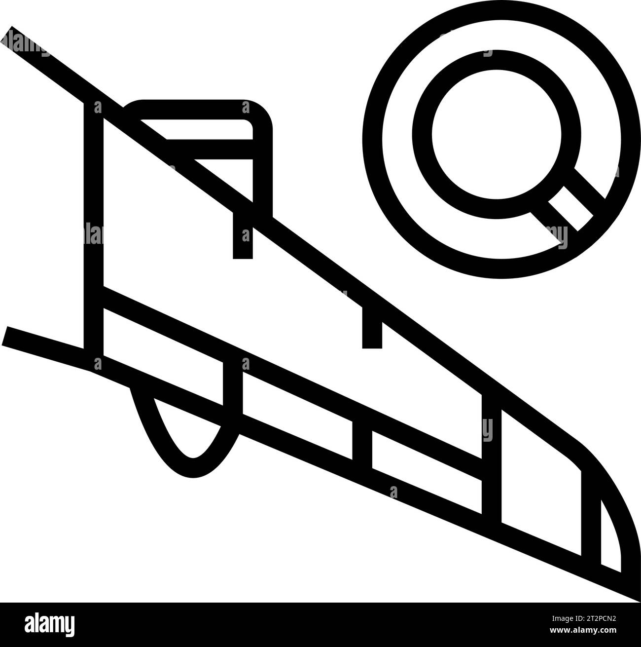 wing inspection aircraft line icon vector illustration Stock Vector ...