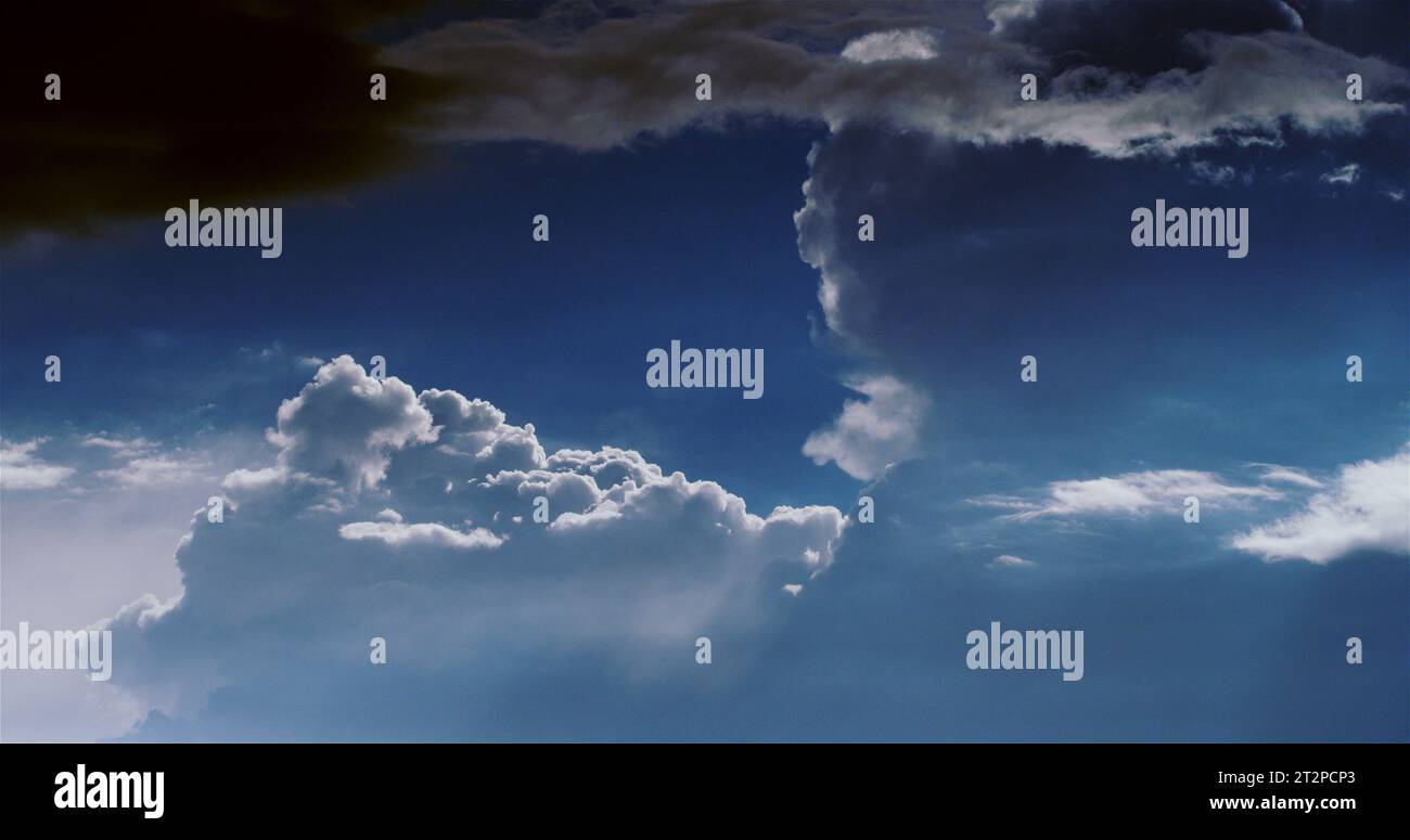 Heavenly cloudscape with thin patches of blue haze from distant ...