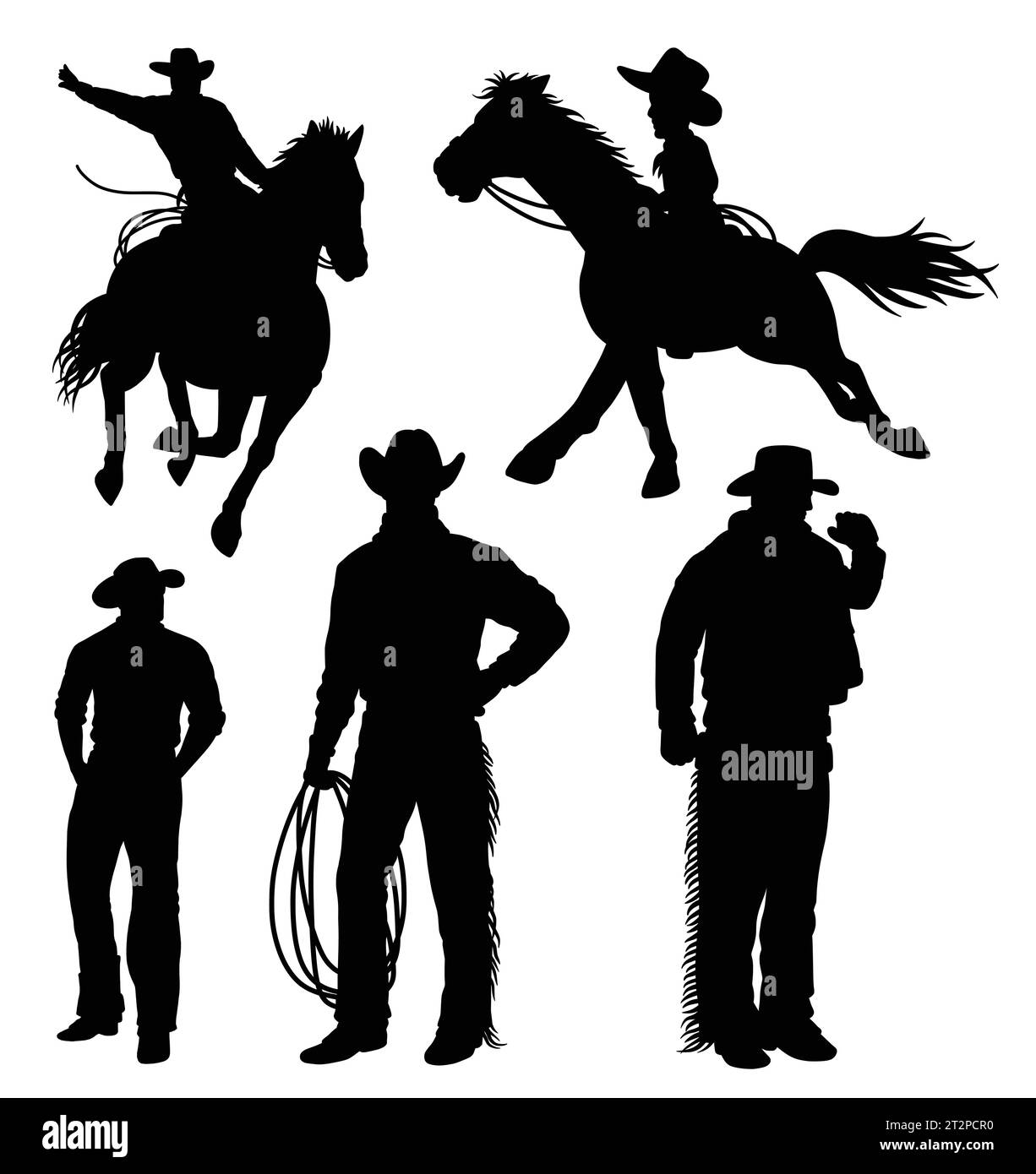 cowboy riding a horse pose silhouette Stock Vector Image & Art - Alamy