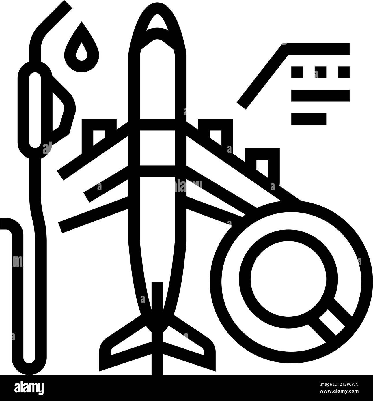 fuel analysis aircraft line icon vector illustration Stock Vector Image ...