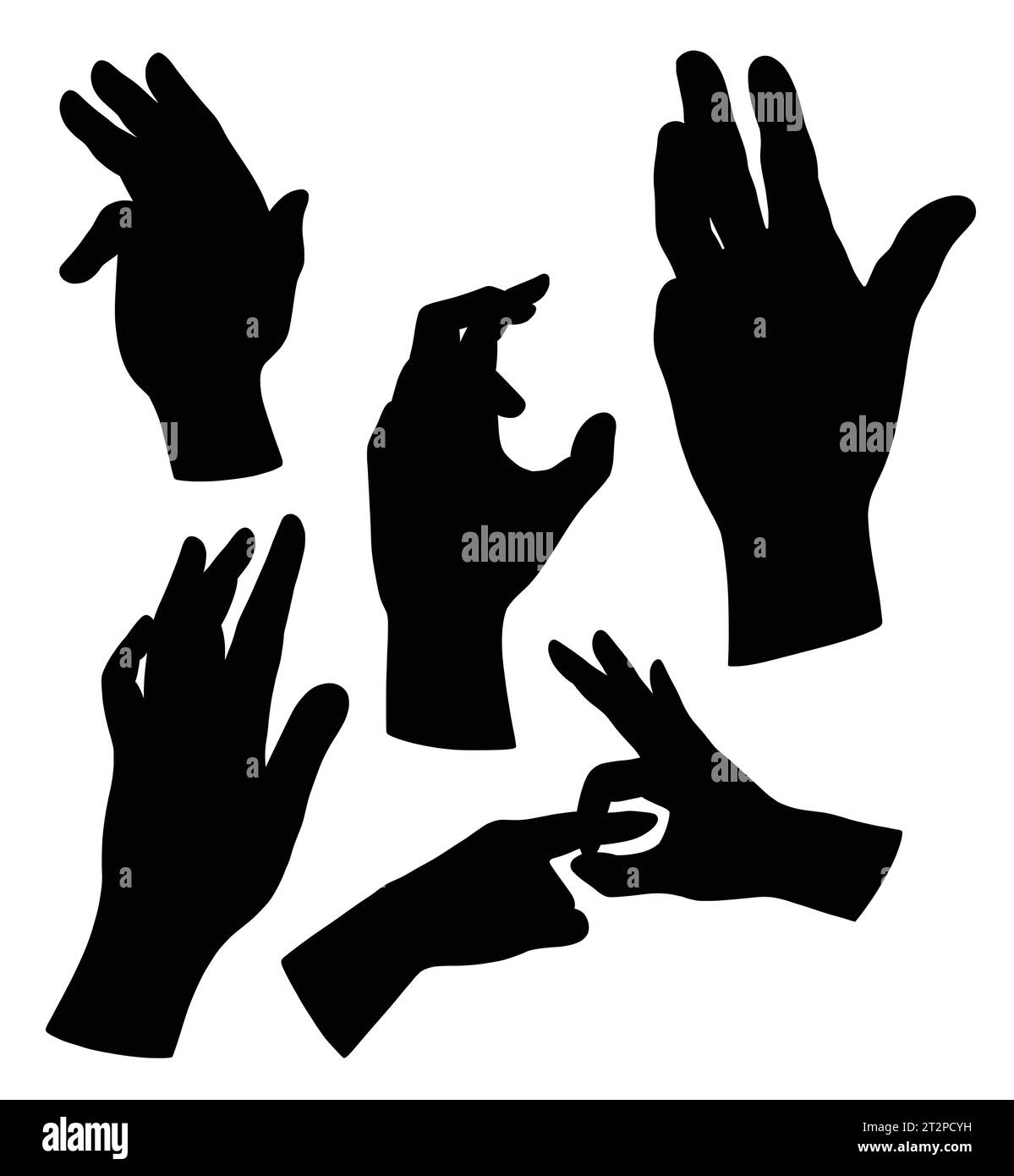 hand sign and symbol fingers gesture silhouette Stock Vector Image ...
