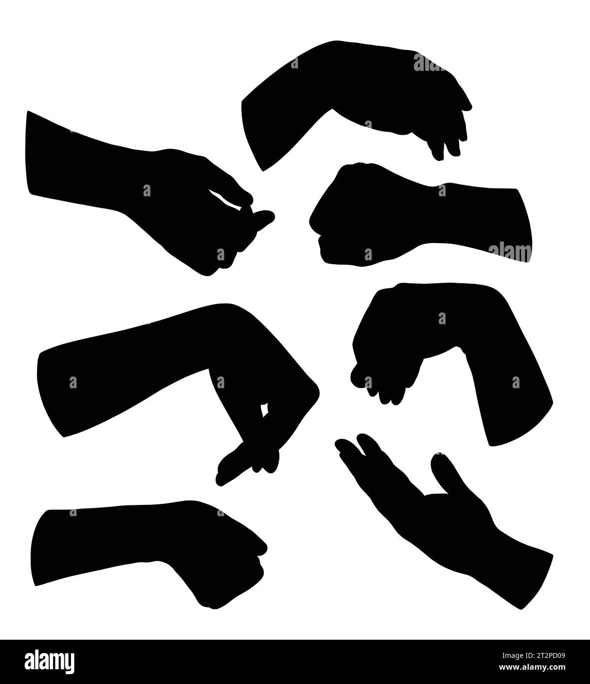 hand sign and symbol fingers gesture silhouette Stock Vector Image ...