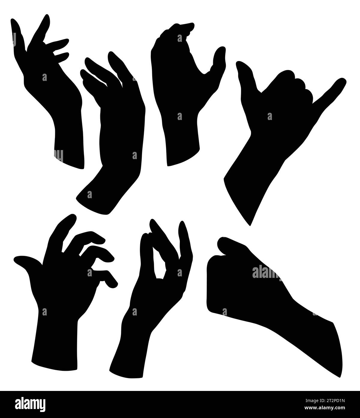 hand sign and symbol fingers gesture silhouette Stock Vector Image ...