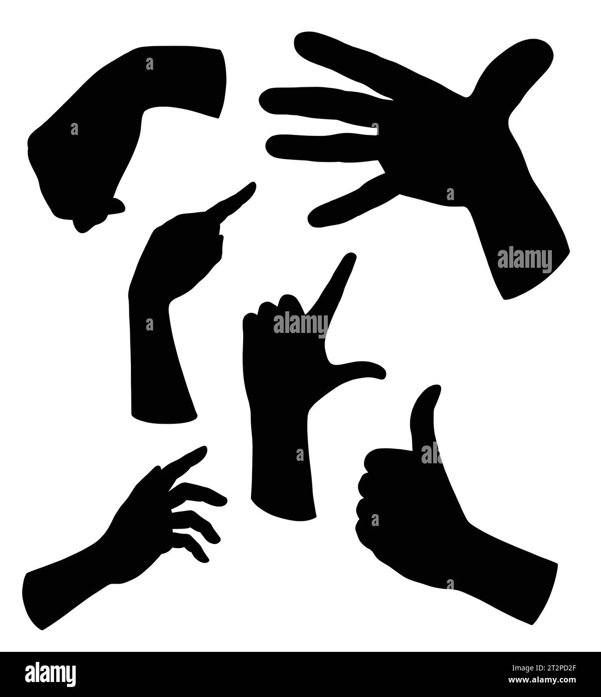 hand sign and symbol fingers gesture silhouette Stock Vector Image & Art - Alamy
