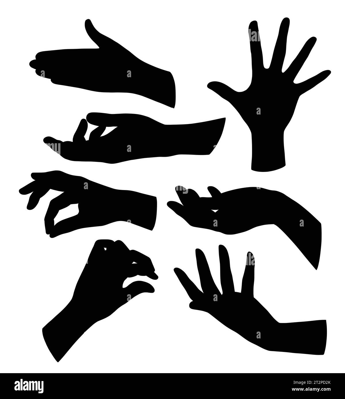 hand sign and symbol fingers gesture silhouette Stock Vector Image ...