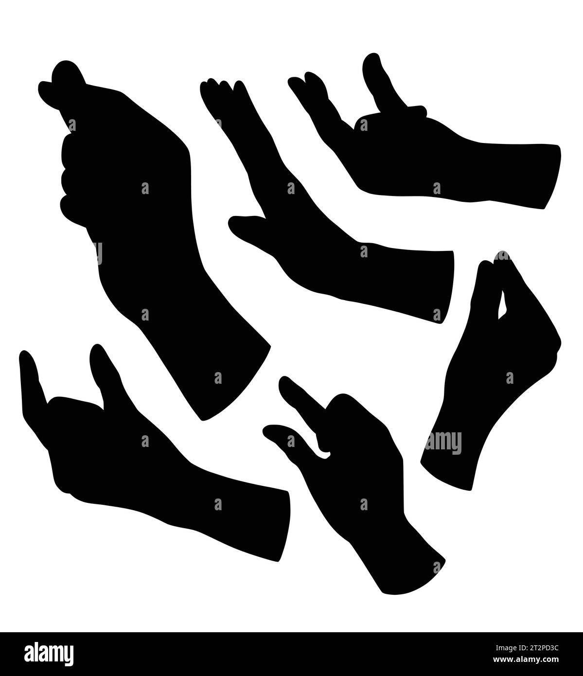 hand sign and symbol fingers gesture silhouette Stock Vector Image ...
