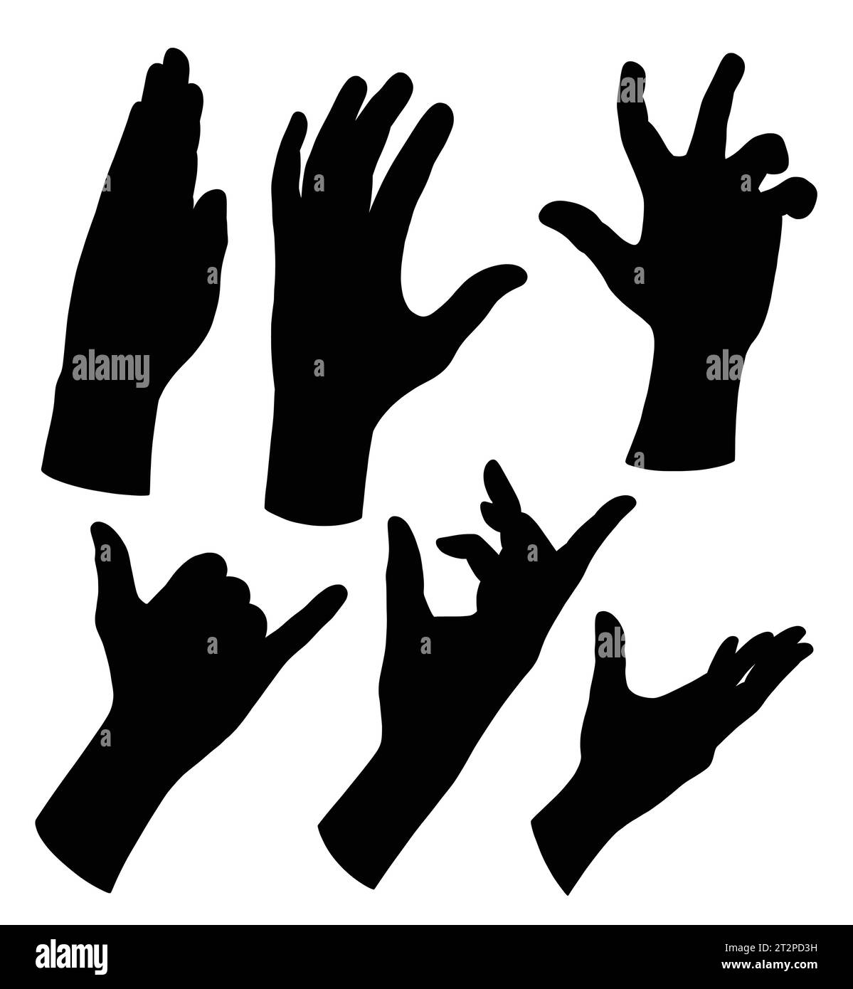hand sign and symbol fingers gesture silhouette Stock Vector Image ...