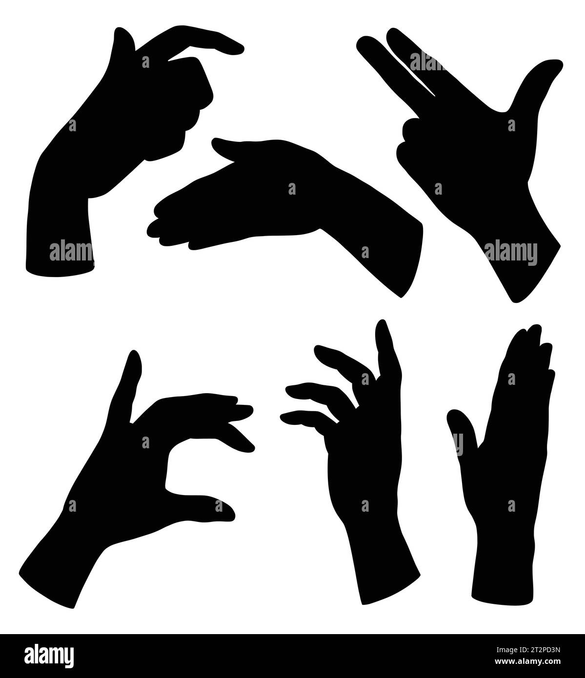 hand sign and symbol fingers gesture silhouette Stock Vector Image ...