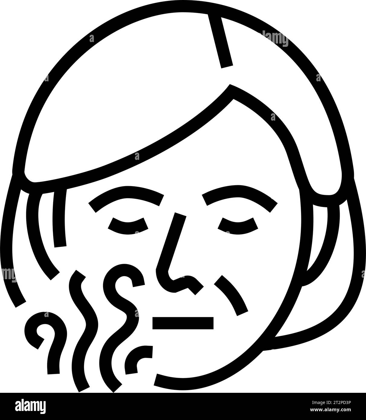 loss smell taste disease symptom line icon vector illustration Stock ...