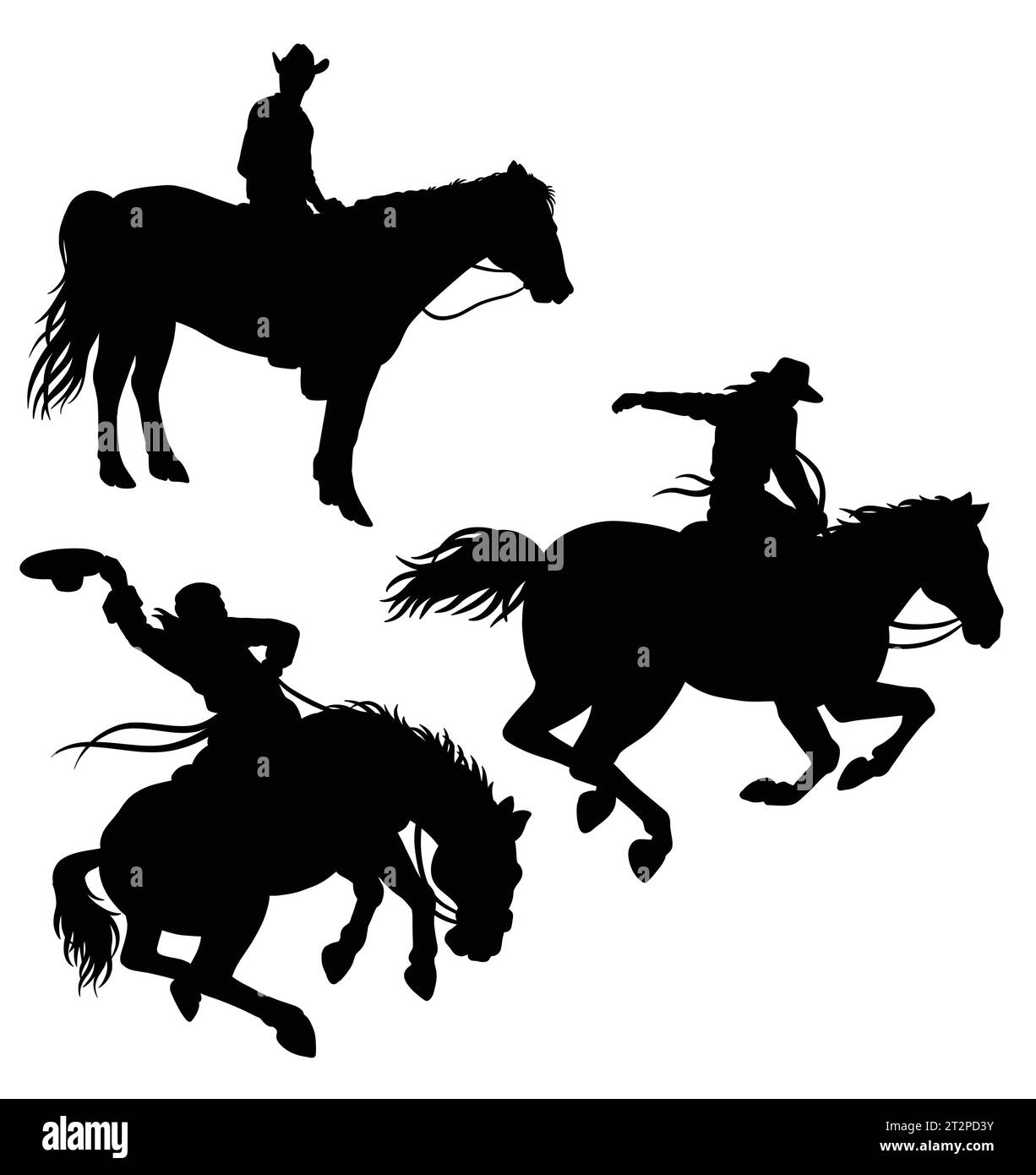 cowboy riding a horse pose silhouette Stock Vector Image & Art - Alamy
