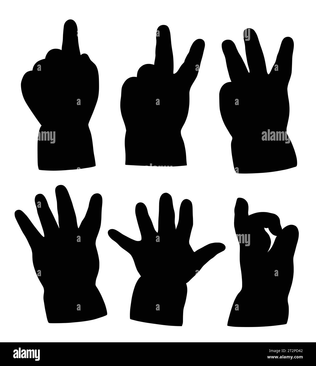 baby hand sign and symbol fingers gesture silhouette Stock Vector Image ...
