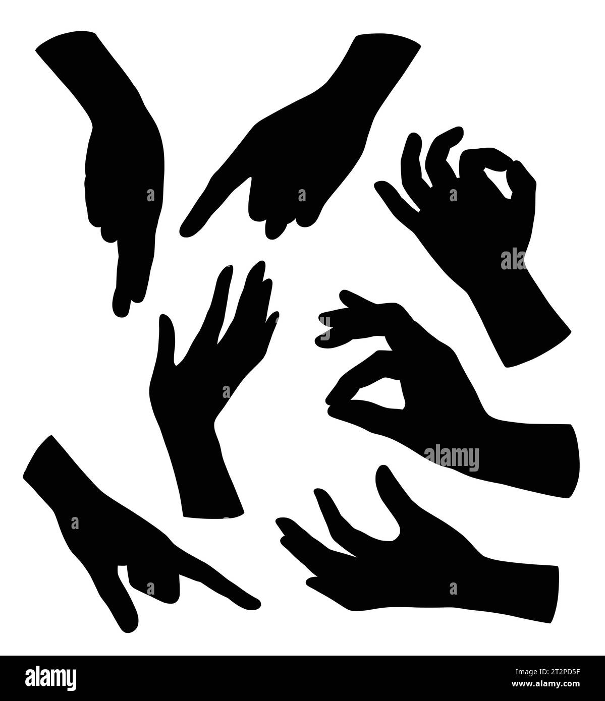 hand sign and symbol fingers gesture silhouette Stock Vector Image ...