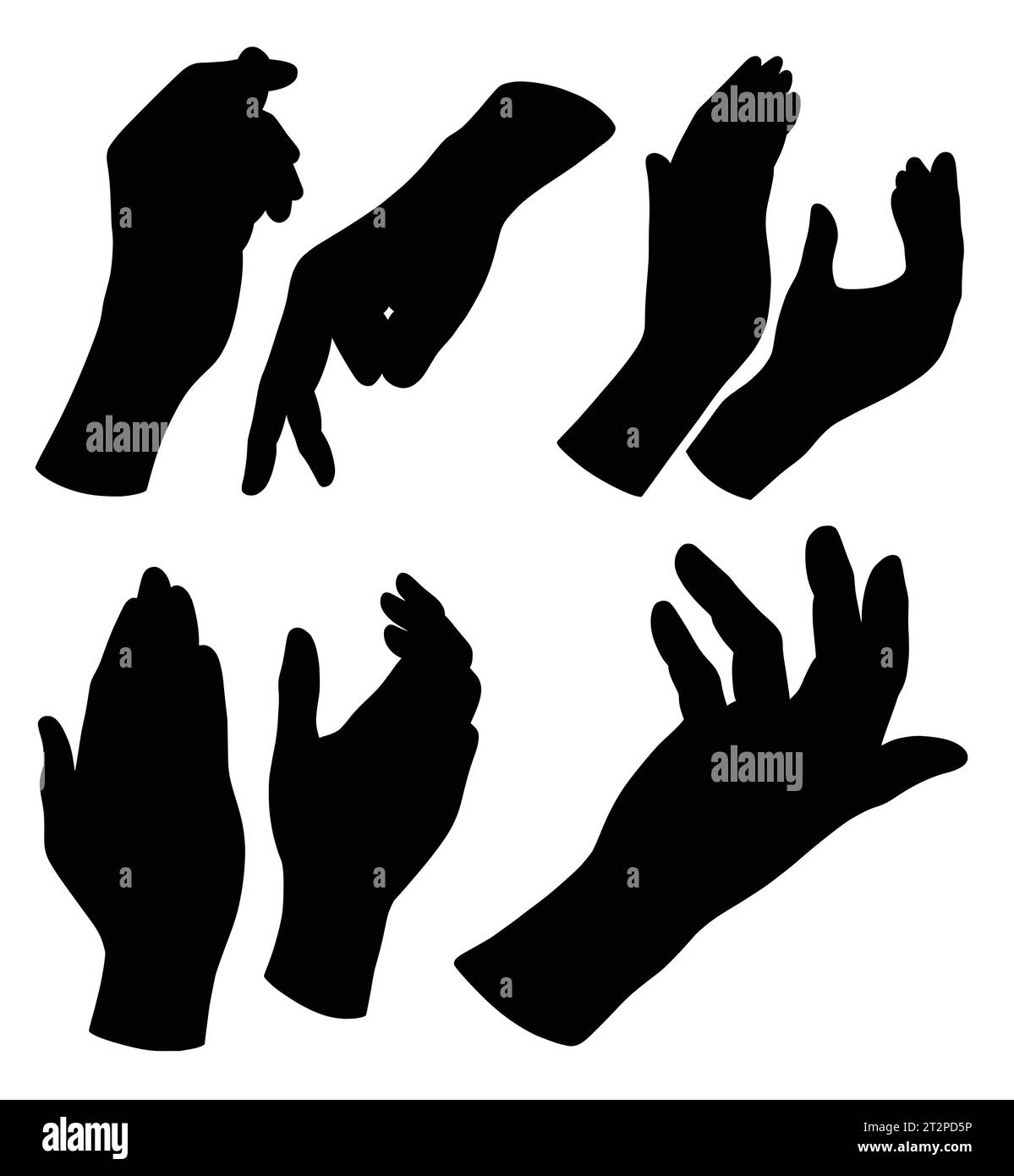 hand sign and symbol fingers gesture silhouette Stock Vector Image ...