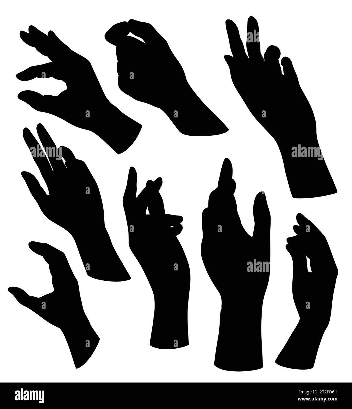 hand sign and symbol fingers gesture silhouette Stock Vector Image ...