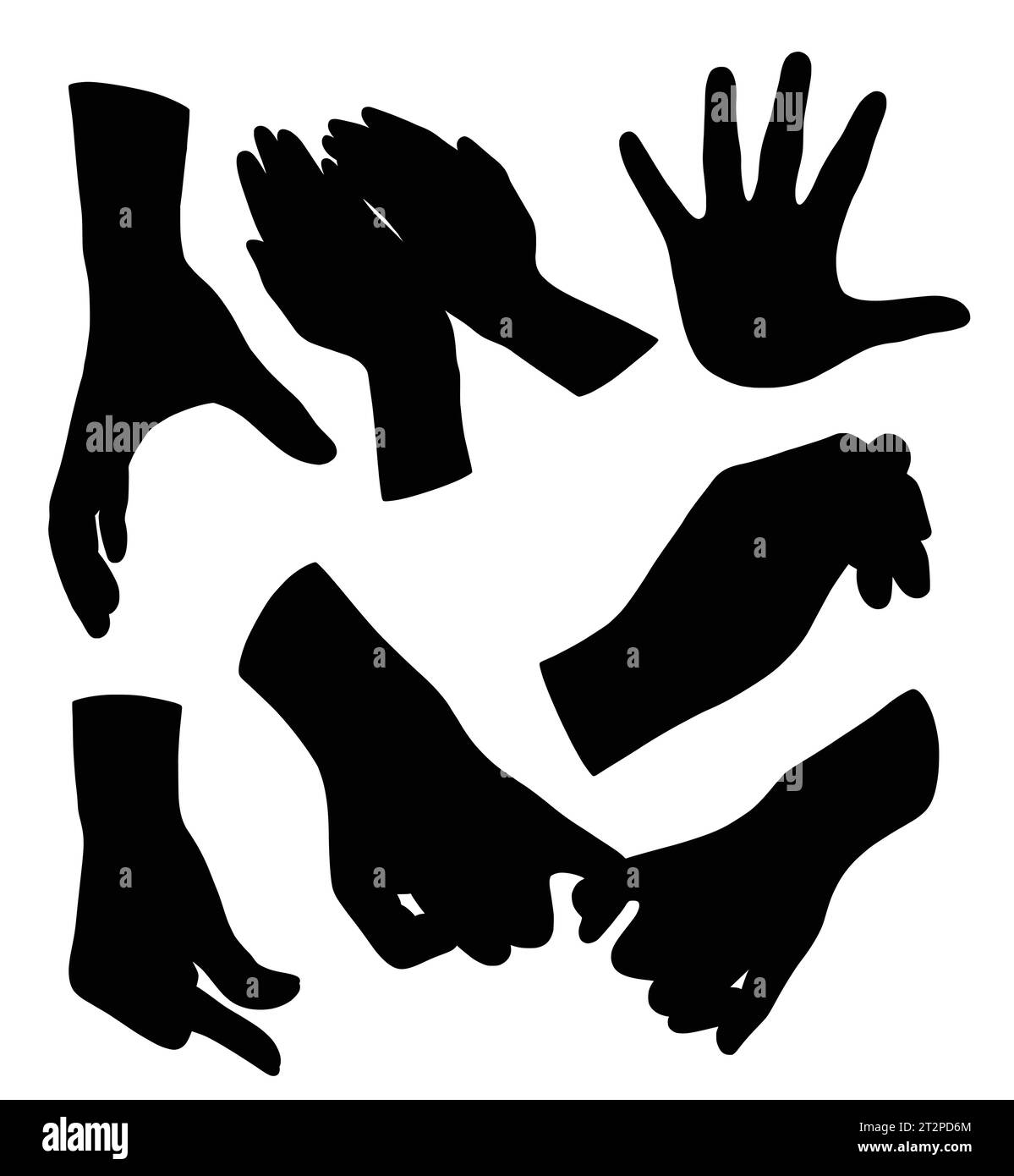 hand sign and symbol fingers gesture silhouette Stock Vector Image ...