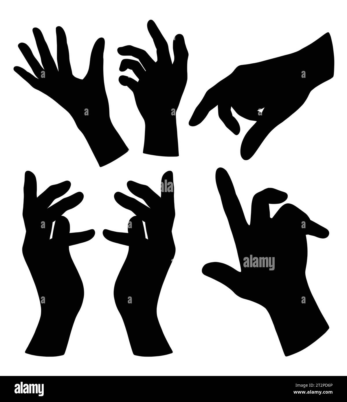 hand sign and symbol fingers gesture silhouette Stock Vector Image ...