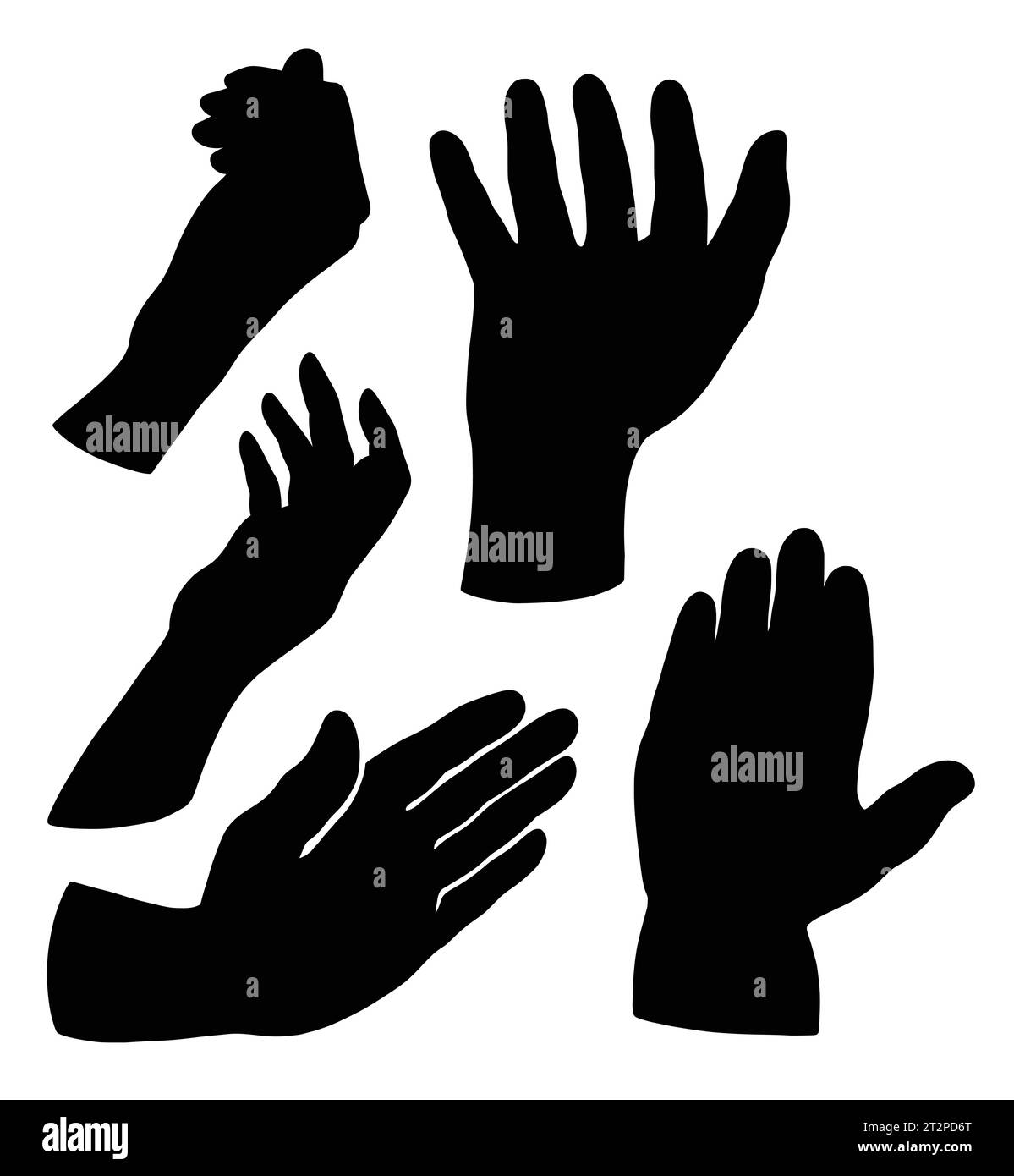 hand sign and symbol fingers gesture silhouette Stock Vector Image ...